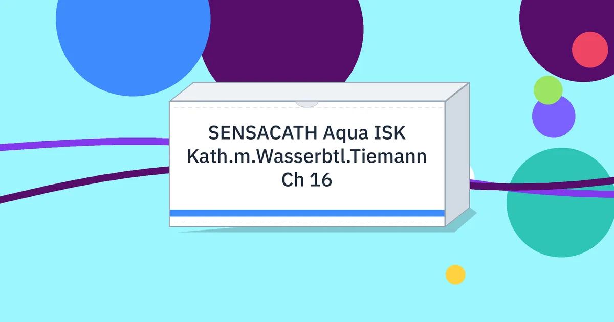 Symbolbild: Packung mit der Aufschrift SENSACATH Aqua ISK Kath.m.Wasserbtl.Tiemann Ch 16 (PZN 19855939) – Verfügbarkeit und Bezug in Apotheken in Frankfurt am Main