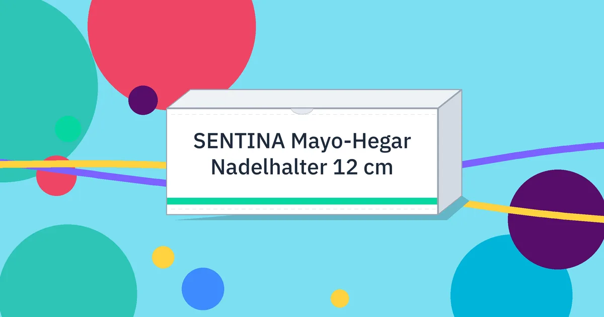 Symbolbild: Packung mit der Aufschrift SENTINA Mayo-Hegar Nadelhalter 12 cm (PZN 11592268) – Verfügbarkeit und Bezug in Apotheken in Frankfurt am Main
