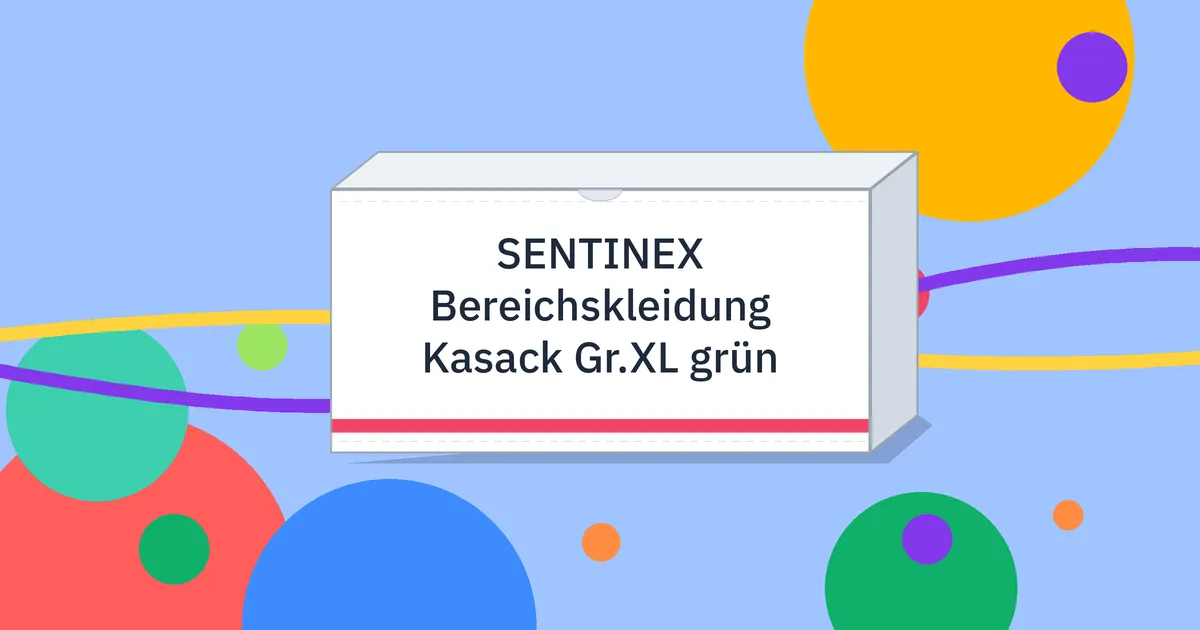 Symbolbild: Packung mit der Aufschrift SENTINEX Bereichskleidung Kasack Gr.XL grün (PZN 09286274) – Verfügbarkeit und Bezug in Apotheken in Frankfurt am Main