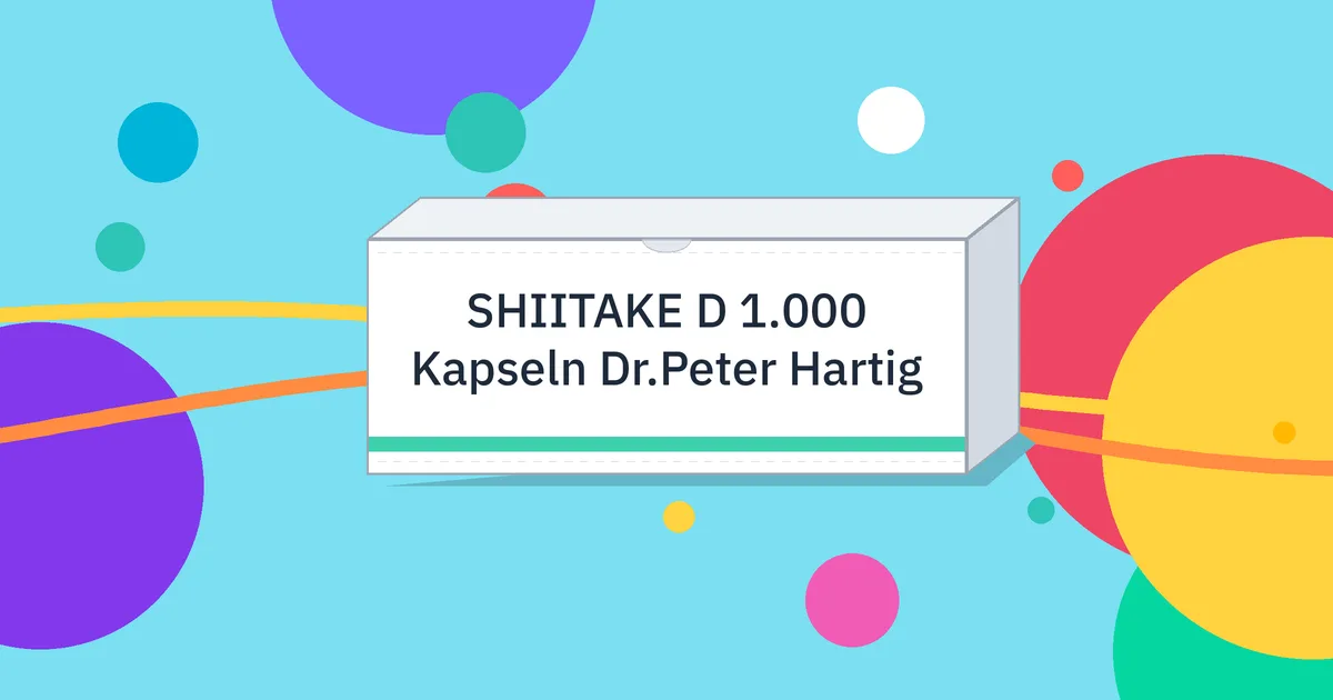 Symbolbild: Packung mit der Aufschrift SHIITAKE D 1.000 Kapseln Dr.Peter Hartig (PZN 10531431) – Verfügbarkeit und Bezug in Apotheken in Frankfurt am Main
