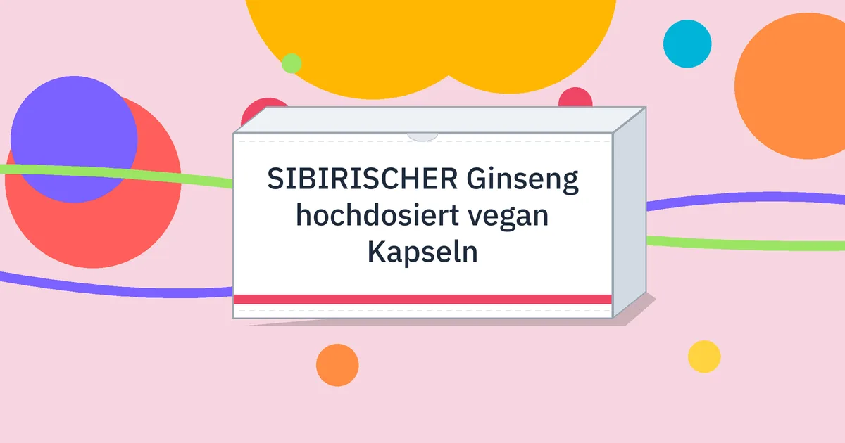 Symbolbild: Packung mit der Aufschrift SIBIRISCHER Ginseng hochdosiert vegan Kapseln (PZN 17903108) – Verfügbarkeit und Bezug in Apotheken in Frankfurt am Main