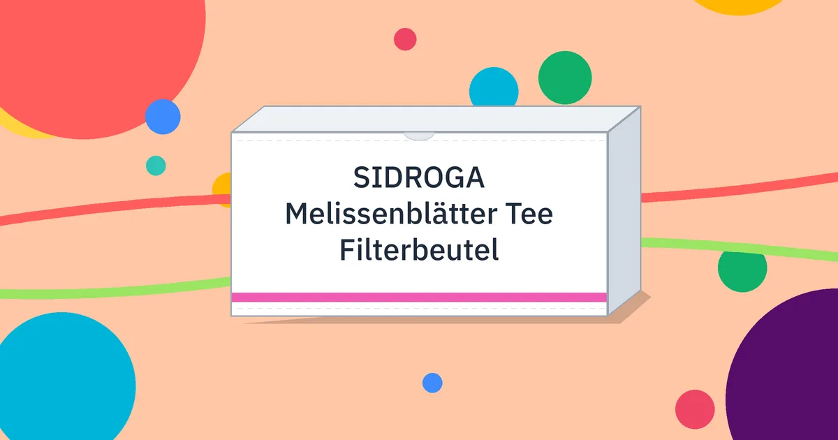 Symbolbild: Packung mit der Aufschrift SIDROGA Melissenblätter Tee Filterbeutel (PZN 01884892) – Verfügbarkeit und Bezug in Apotheken in Frankfurt am Main