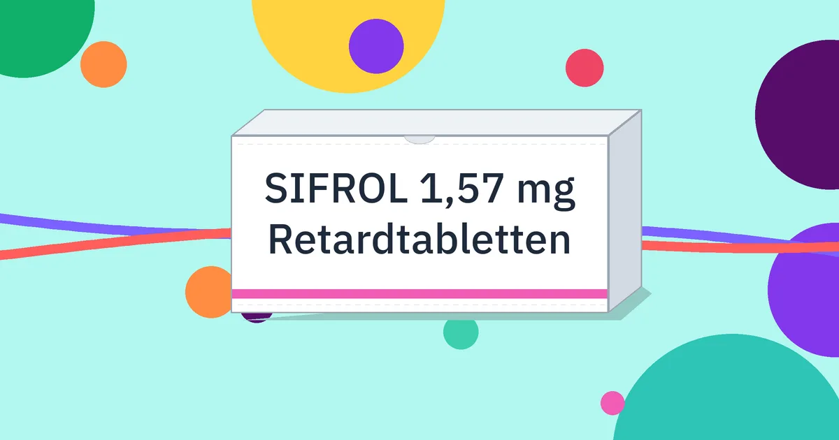 Symbolbild: Packung mit der Aufschrift SIFROL 1,57 mg Retardtabletten (PZN 06439725) – Verfügbarkeit und Bezug in Apotheken in Frankfurt am Main