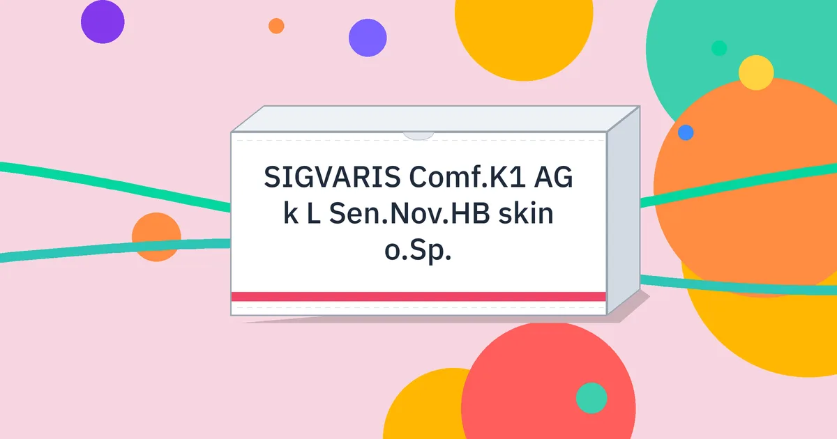 Symbolbild: Packung mit der Aufschrift SIGVARIS Comf.K1 AG k L Sen.Nov.HB skin o.Sp. (PZN 17102213) – Verfügbarkeit und Bezug in Apotheken in Frankfurt am Main