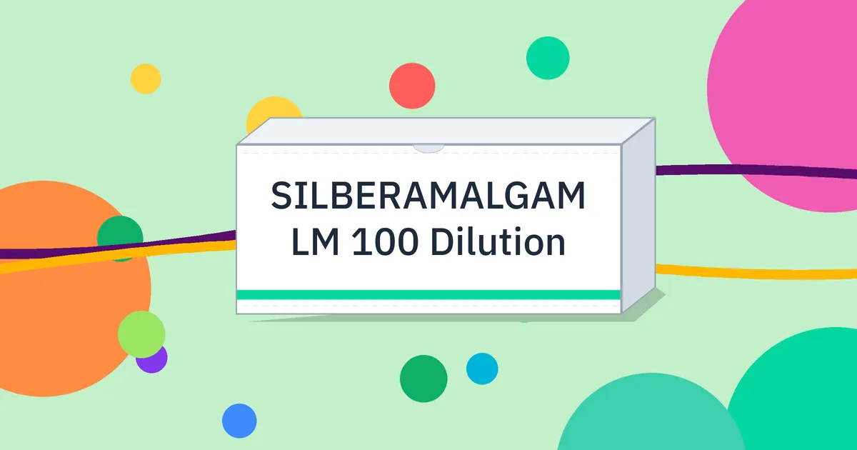 Symbolbild: Packung mit der Aufschrift SILBERAMALGAM LM 100 Dilution (PZN 13189559) – Verfügbarkeit und Bezug in Apotheken in Frankfurt am Main