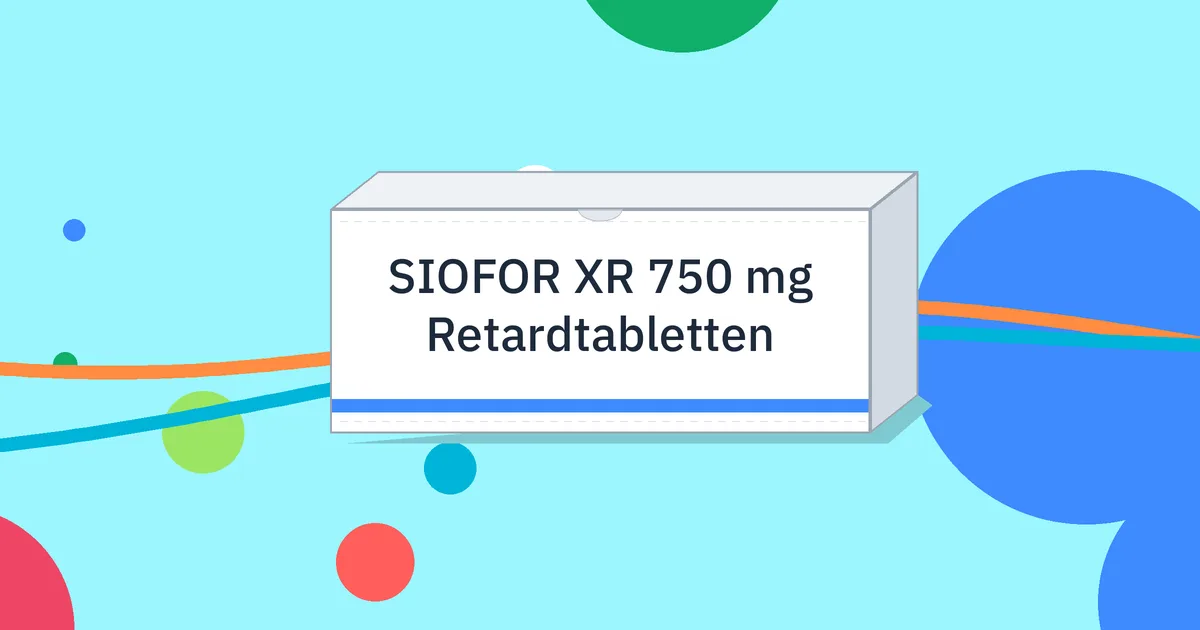 Symbolbild: Packung mit der Aufschrift SIOFOR XR 750 mg Retardtabletten (PZN 17275876) – Verfügbarkeit und Bezug in Apotheken in Frankfurt am Main
