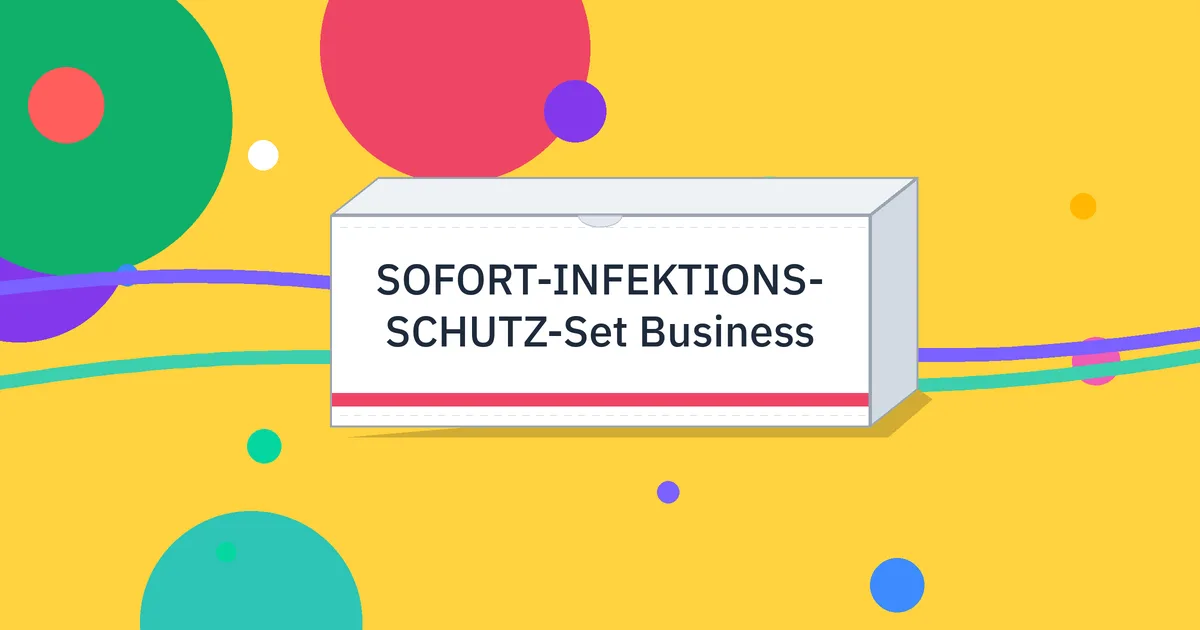 Symbolbild: Packung mit der Aufschrift SOFORT-INFEKTIONS-SCHUTZ-Set Business (PZN 16889665) – Verfügbarkeit und Bezug in Apotheken in Frankfurt am Main
