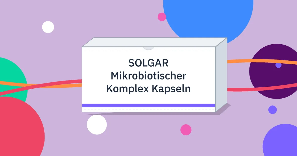 Symbolbild: Packung mit der Aufschrift SOLGAR Mikrobiotischer Komplex Kapseln (PZN 18814708) – Verfügbarkeit und Bezug in Apotheken in Frankfurt am Main