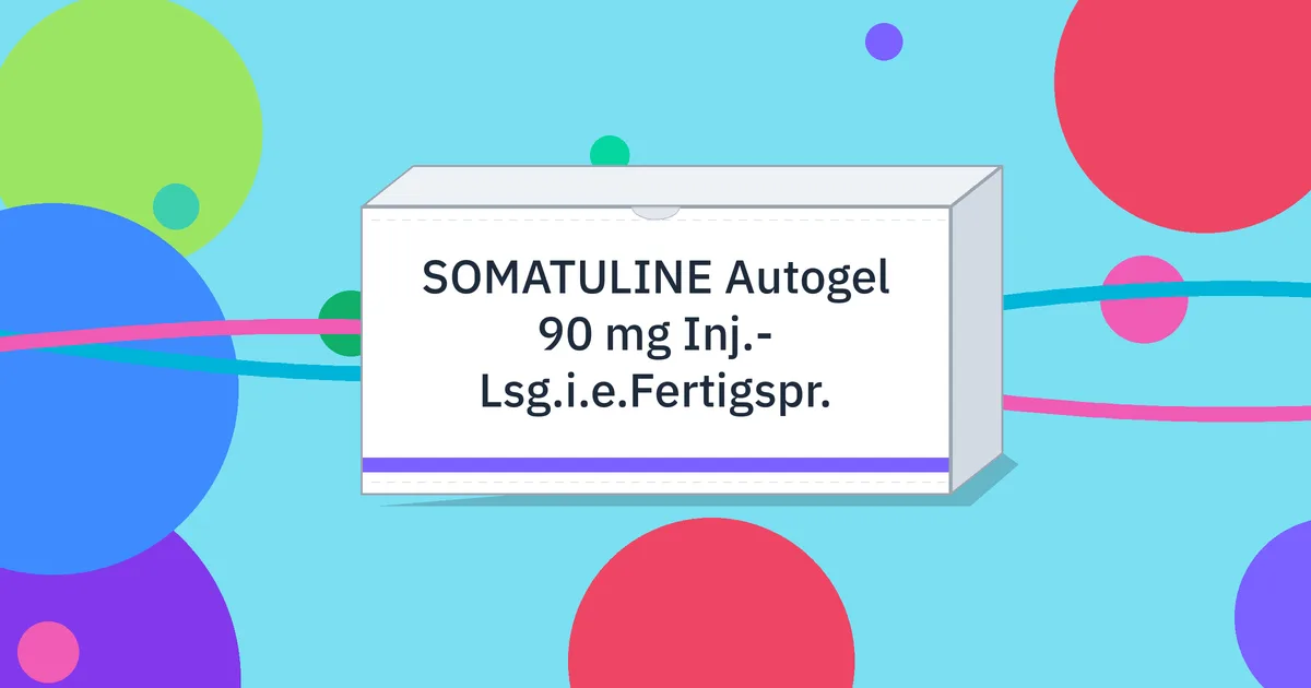 Symbolbild: Packung mit der Aufschrift SOMATULINE Autogel 90 mg Inj.-Lsg.i.e.Fertigspr. (PZN 04499686) – Verfügbarkeit und Bezug in Apotheken in Frankfurt am Main