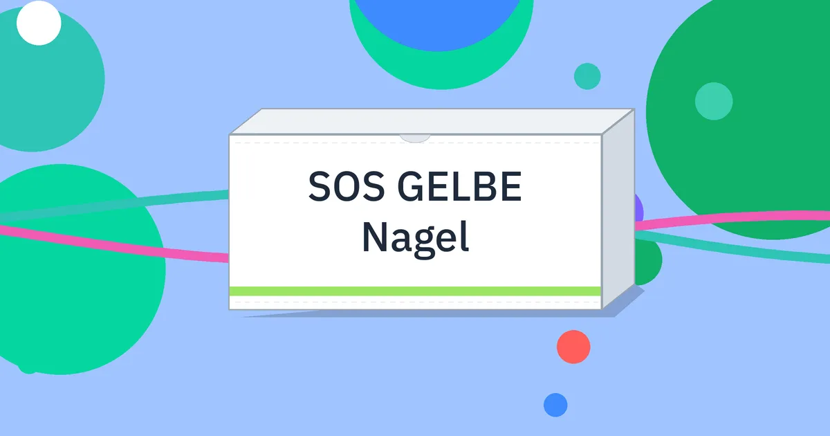 Symbolbild: Packung mit der Aufschrift SOS GELBE Nagel (PZN 18453239) – Verfügbarkeit und Bezug in Apotheken in Frankfurt am Main