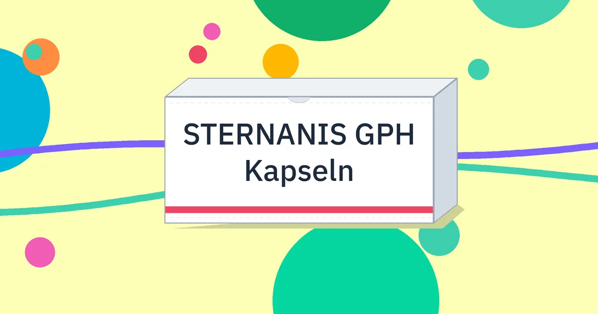 Symbolbild: Packung mit der Aufschrift STERNANIS GPH Kapseln (PZN 17633821) – Verfügbarkeit und Bezug in Apotheken in Frankfurt am Main