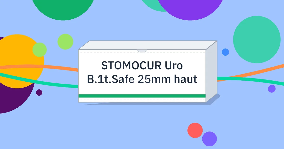 Symbolbild: Packung mit der Aufschrift STOMOCUR Uro B.1t.Safe 25mm haut (PZN 17160558) – Verfügbarkeit und Bezug in Apotheken in Frankfurt am Main