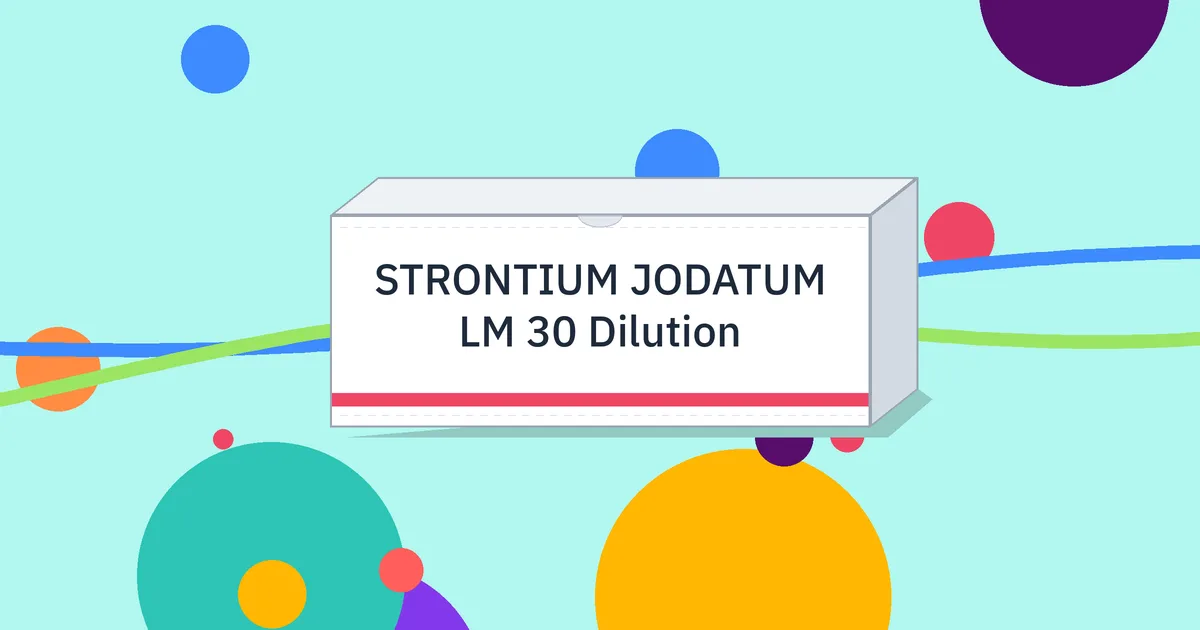 Symbolbild: Packung mit der Aufschrift STRONTIUM JODATUM LM 30 Dilution (PZN 03502676) – Verfügbarkeit und Bezug in Apotheken in Frankfurt am Main
