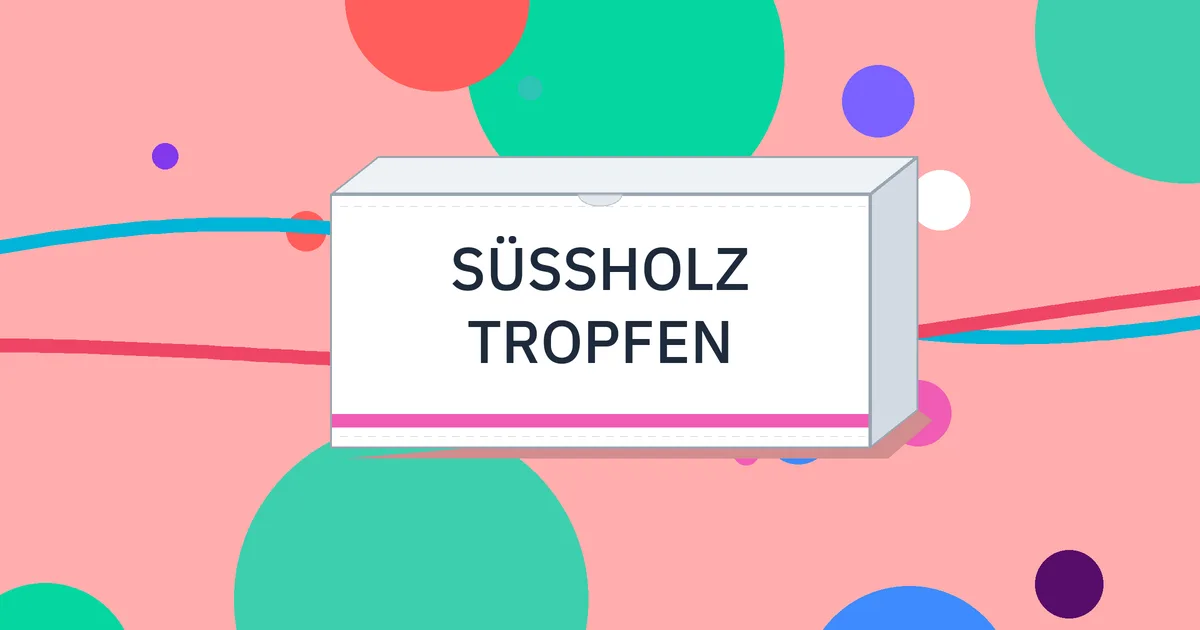 Symbolbild: Packung mit der Aufschrift SÜSSHOLZ TROPFEN (PZN 14281712) – Verfügbarkeit und Bezug in Apotheken in Frankfurt am Main