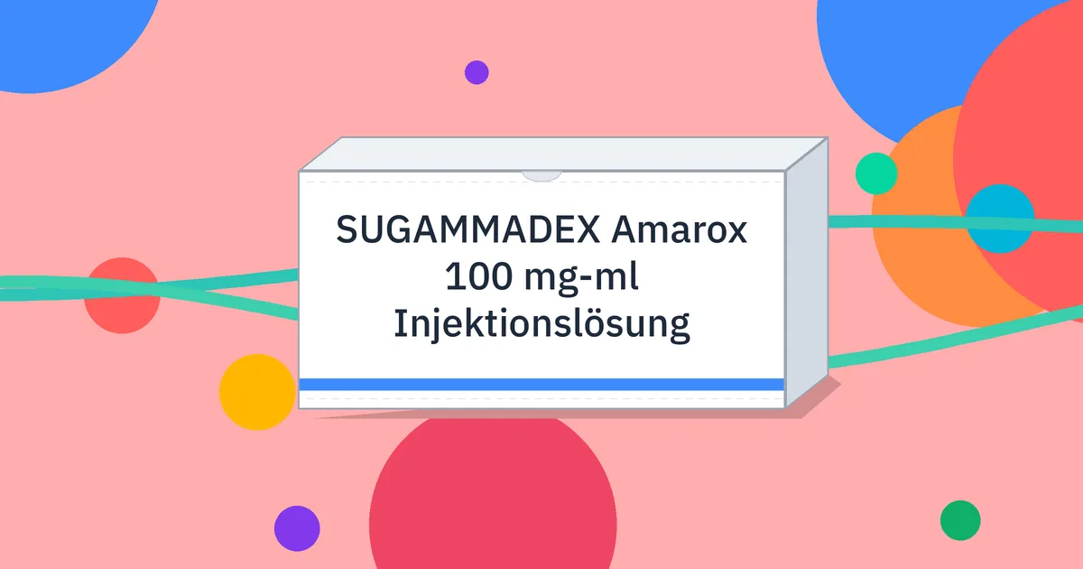Symbolbild: Packung mit der Aufschrift SUGAMMADEX Amarox 100 mg-ml Injektionslösung (PZN 18660530) – Verfügbarkeit und Bezug in Apotheken in Frankfurt am Main