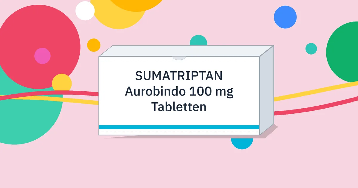Symbolbild: Packung mit der Aufschrift SUMATRIPTAN Aurobindo 100 mg Tabletten (PZN 05454361) – Verfügbarkeit und Bezug in Apotheken in Frankfurt am Main