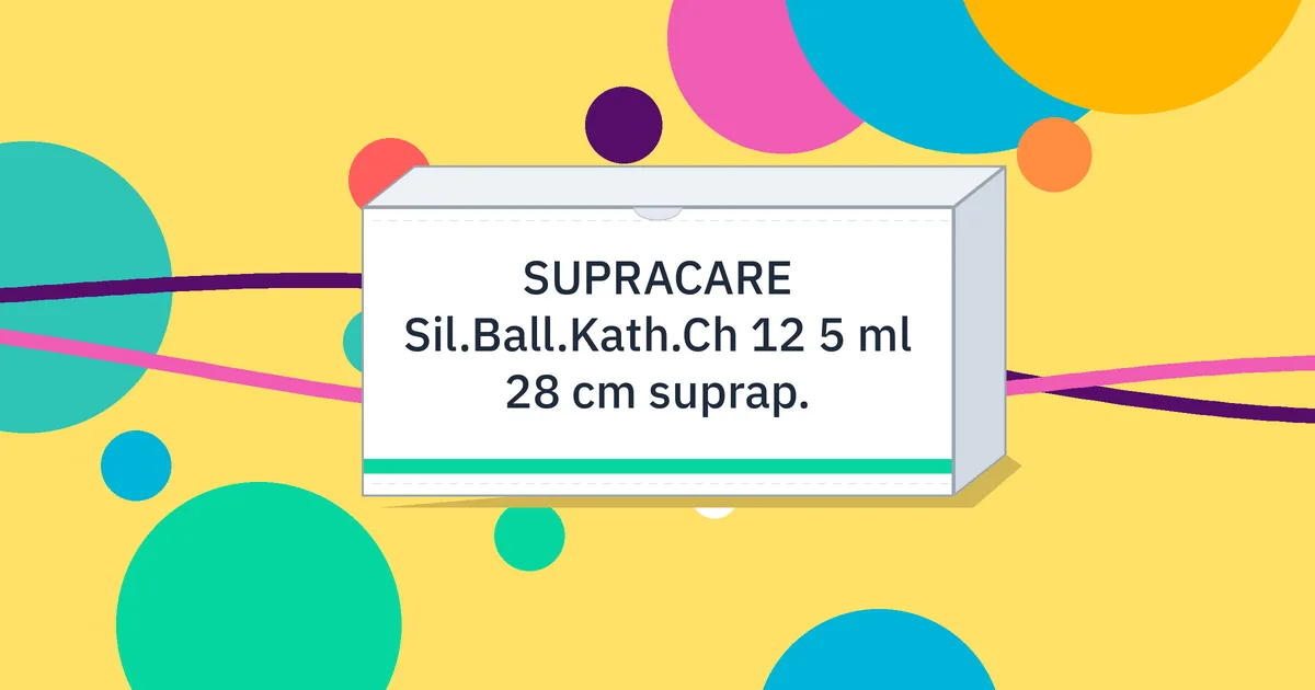 Symbolbild: Packung mit der Aufschrift SUPRACARE Sil.Ball.Kath.Ch 12 5 ml 28 cm suprap. (PZN 04506067) – Verfügbarkeit und Bezug in Apotheken in Frankfurt am Main
