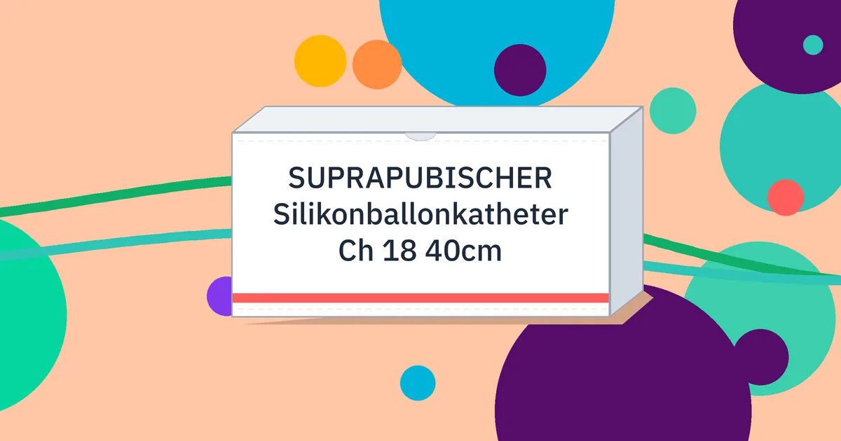 Symbolbild: Packung mit der Aufschrift SUPRAPUBISCHER Silikonballonkatheter Ch 18 40cm (PZN 09061440) – Verfügbarkeit und Bezug in Apotheken in Frankfurt am Main