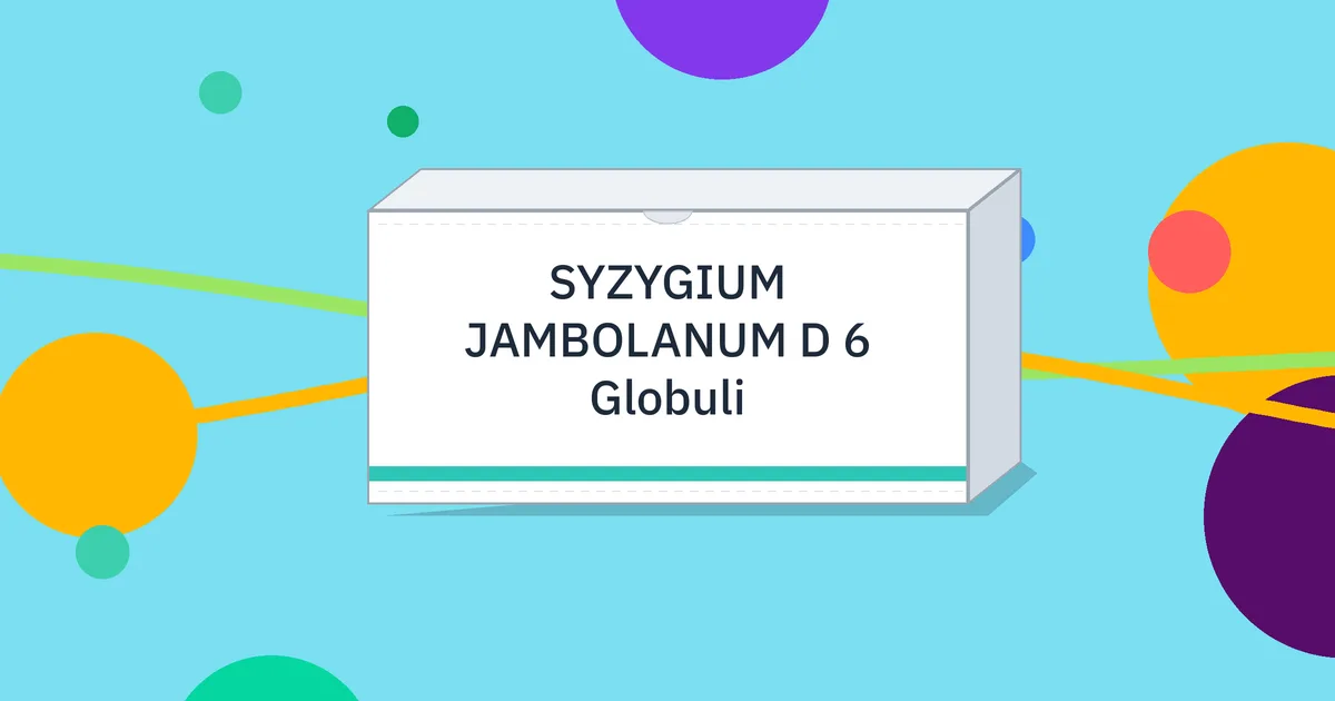 Symbolbild: Packung mit der Aufschrift SYZYGIUM JAMBOLANUM D 6 Globuli (PZN 07460147) – Verfügbarkeit und Bezug in Apotheken in Frankfurt am Main