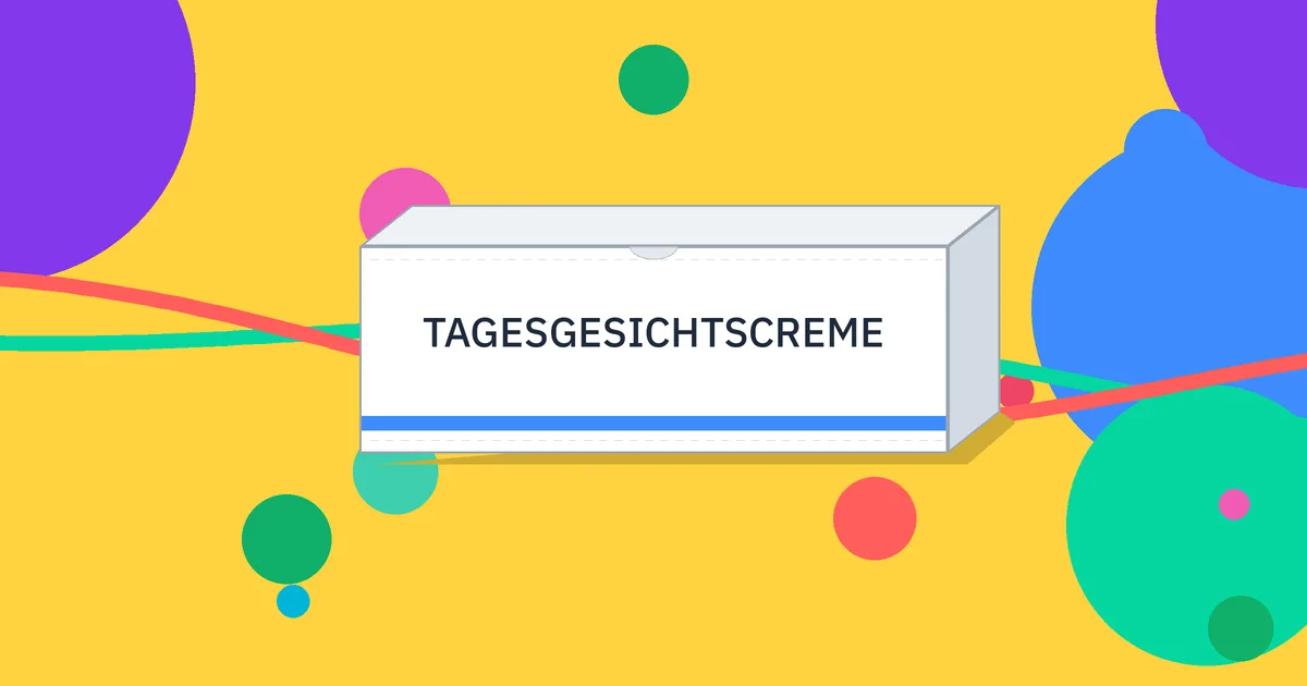 Symbolbild: Packung mit der Aufschrift TAGESGESICHTSCREME (PZN 19734130) – Verfügbarkeit und Bezug in Apotheken in Frankfurt am Main