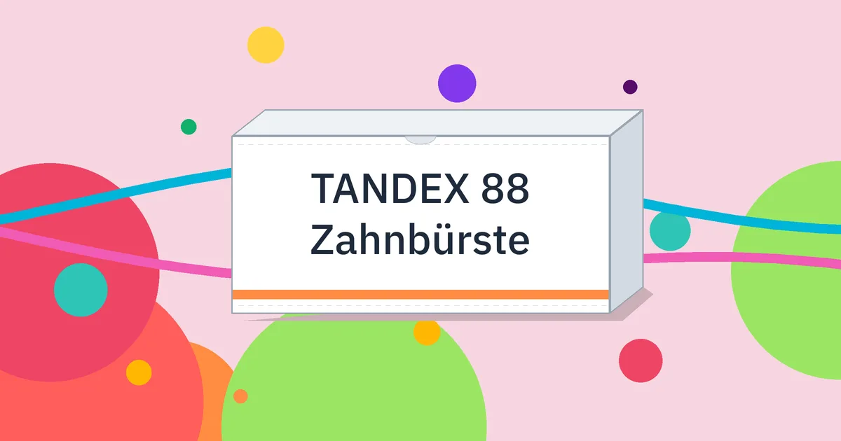 Symbolbild: Packung mit der Aufschrift TANDEX 88 Zahnbürste (PZN 14023281) – Verfügbarkeit und Bezug in Apotheken in Frankfurt am Main