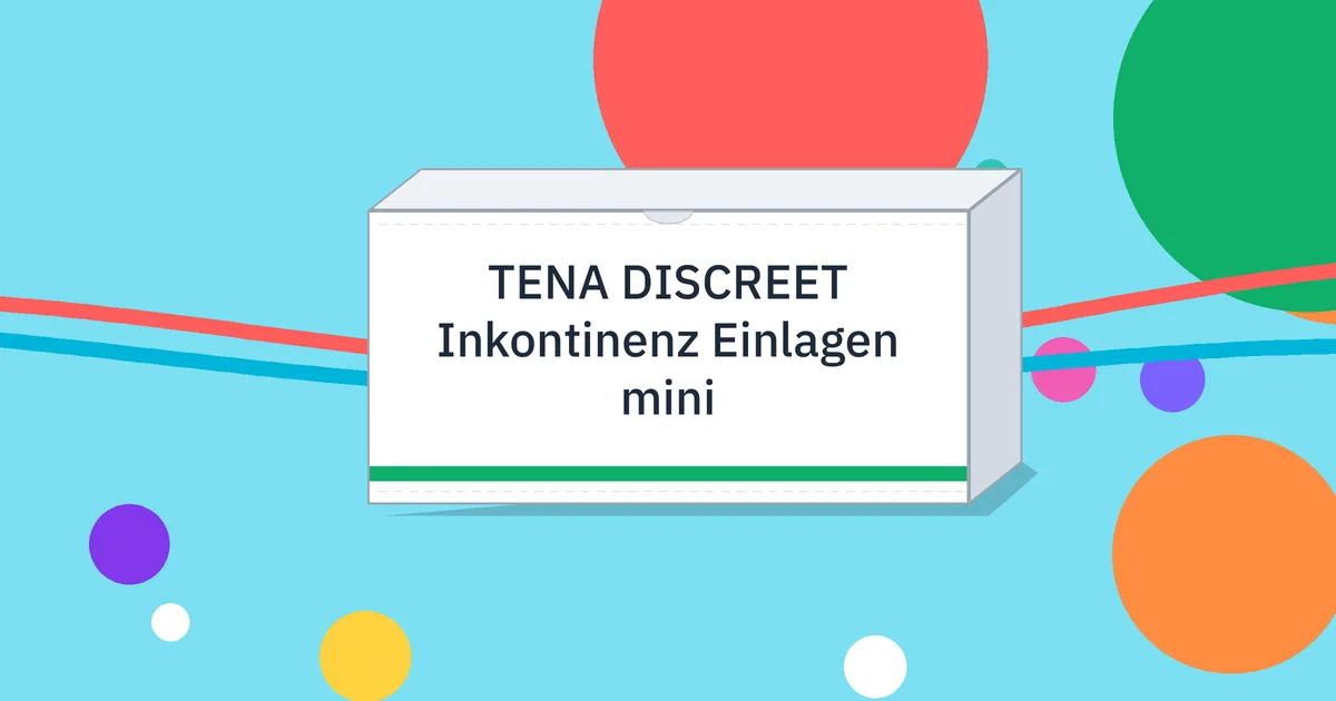 Symbolbild: Packung mit der Aufschrift TENA DISCREET Inkontinenz Einlagen mini (PZN 19924617) – Verfügbarkeit und Bezug in Apotheken in Frankfurt am Main