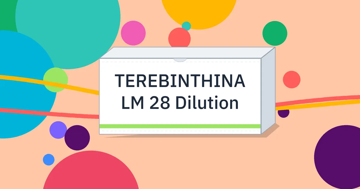Symbolbild: Packung mit der Aufschrift TEREBINTHINA LM 28 Dilution (PZN 13216799) – Verfügbarkeit und Bezug in Apotheken in Frankfurt am Main