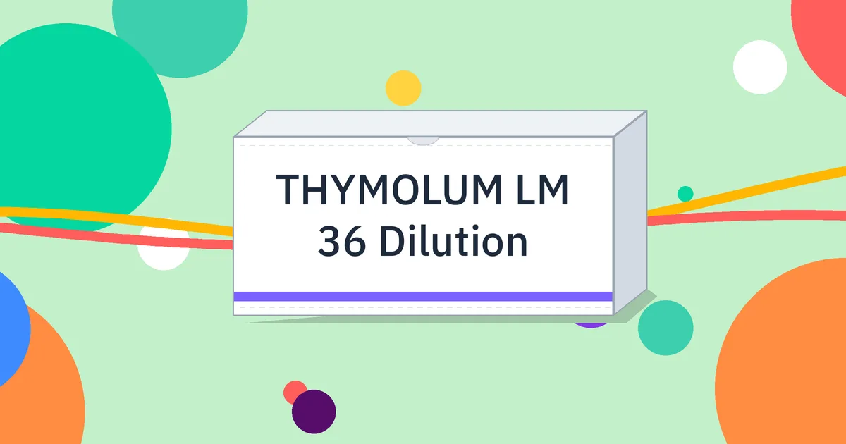 Symbolbild: Packung mit der Aufschrift THYMOLUM LM 36 Dilution (PZN 13222707) – Verfügbarkeit und Bezug in Apotheken in Frankfurt am Main
