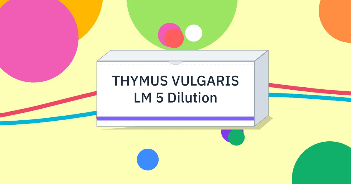 Symbolbild: Packung mit der Aufschrift THYMUS VULGARIS LM 5 Dilution (PZN 13223322) – Verfügbarkeit und Bezug in Apotheken in Frankfurt am Main