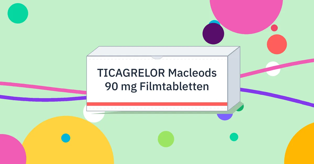 Symbolbild: Packung mit der Aufschrift TICAGRELOR Macleods 90 mg Filmtabletten (PZN 20140631) – Verfügbarkeit und Bezug in Apotheken in Frankfurt am Main