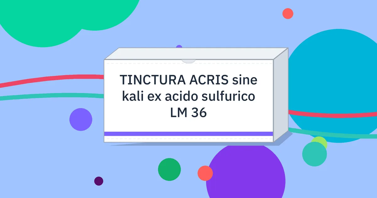 Symbolbild: Packung mit der Aufschrift TINCTURA ACRIS sine kali ex acido sulfurico LM 36 (PZN 13701359) – Verfügbarkeit und Bezug in Apotheken in Frankfurt am Main