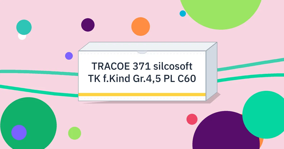 Symbolbild: Packung mit der Aufschrift TRACOE 371 silcosoft TK f.Kind Gr.4,5 PL C60 (PZN 14315569) – Verfügbarkeit und Bezug in Apotheken in Frankfurt am Main