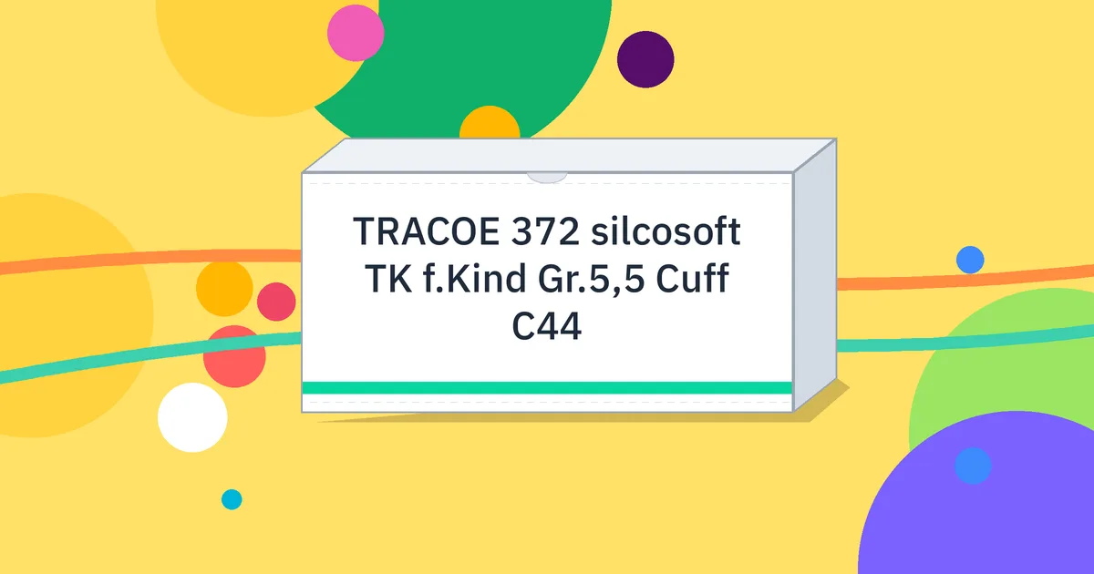 Symbolbild: Packung mit der Aufschrift TRACOE 372 silcosoft TK f.Kind Gr.5,5 Cuff C44 (PZN 14316646) – Verfügbarkeit und Bezug in Apotheken in Frankfurt am Main