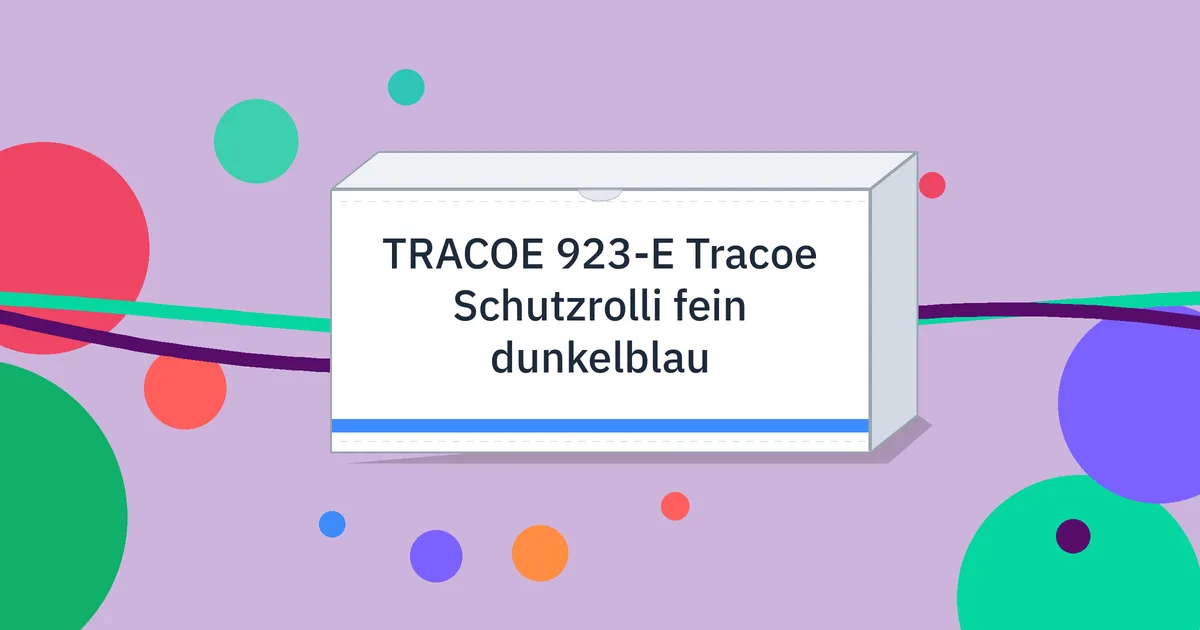 Symbolbild: Packung mit der Aufschrift TRACOE 923-E Tracoe Schutzrolli fein dunkelblau (PZN 02721034) – Verfügbarkeit und Bezug in Apotheken in Frankfurt am Main