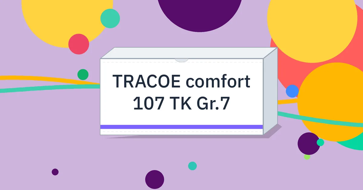 Symbolbild: Packung mit der Aufschrift TRACOE comfort 107 TK Gr.7 (PZN 10750268) – Verfügbarkeit und Bezug in Apotheken in Frankfurt am Main