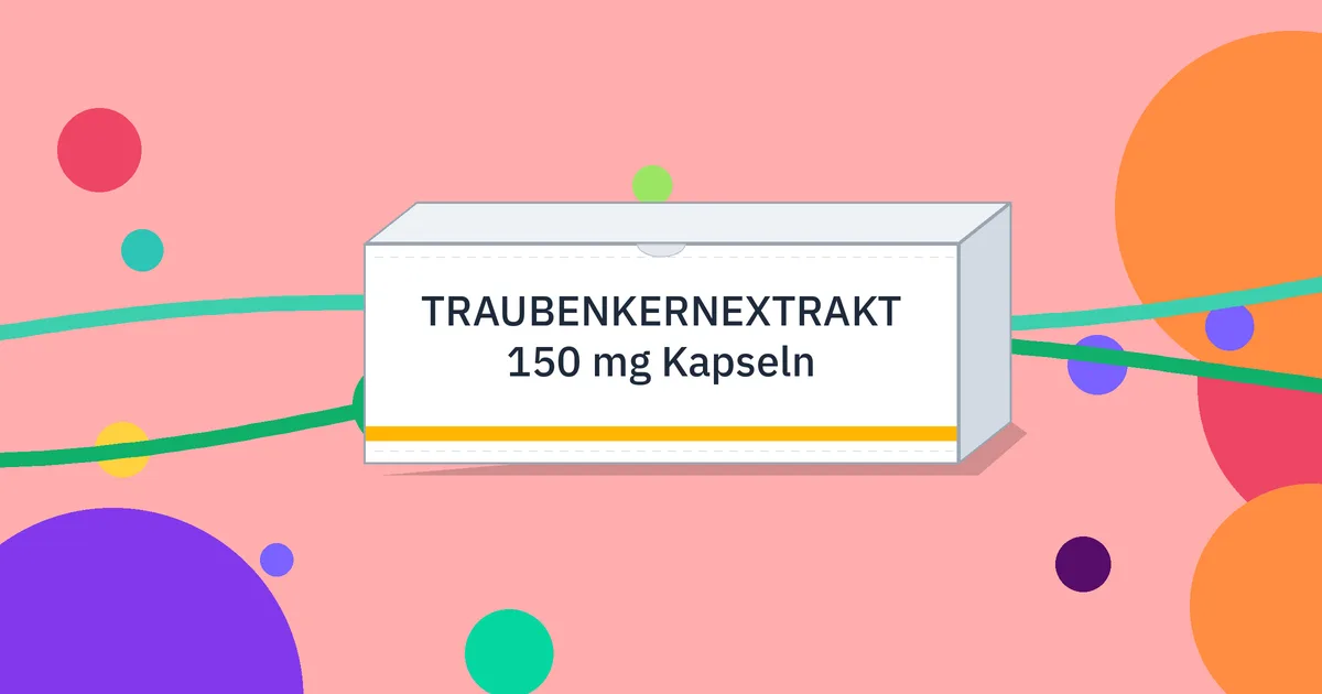 Symbolbild: Packung mit der Aufschrift TRAUBENKERNEXTRAKT 150 mg Kapseln (PZN 07785814) – Verfügbarkeit und Bezug in Apotheken in Frankfurt am Main