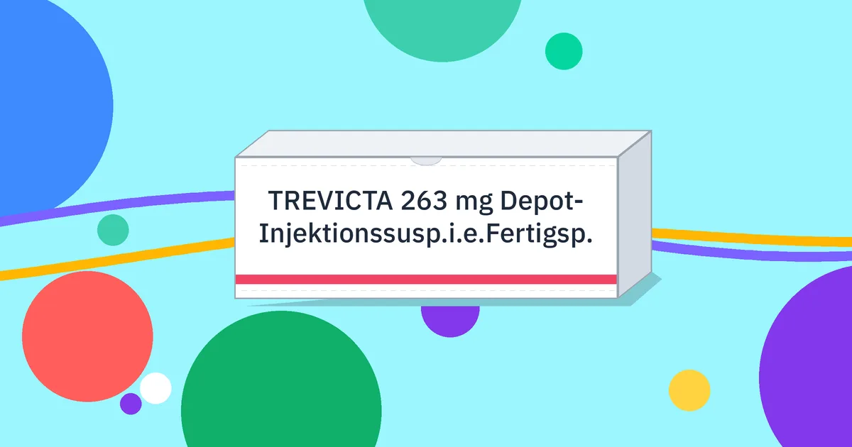 Symbolbild: Packung mit der Aufschrift TREVICTA 263 mg Depot-Injektionssusp.i.e.Fertigsp. (PZN 12571110) – Verfügbarkeit und Bezug in Apotheken in Frankfurt am Main