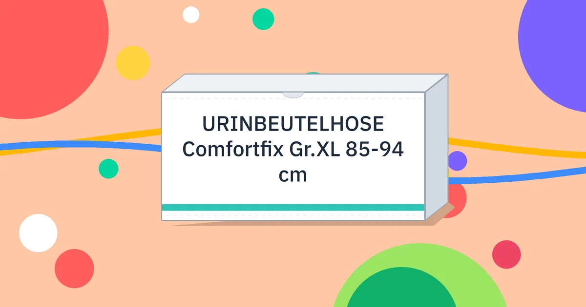 Symbolbild: Packung mit der Aufschrift URINBEUTELHOSE Comfortfix Gr.XL 85-94 cm (PZN 04210935) – Verfügbarkeit und Bezug in Apotheken in Frankfurt am Main