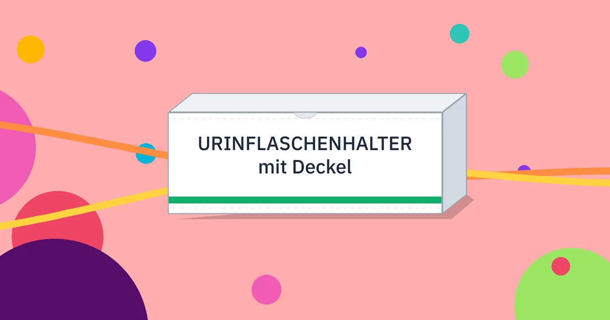 Symbolbild: Packung mit der Aufschrift URINFLASCHENHALTER mit Deckel (PZN 07661905) – Verfügbarkeit und Bezug in Apotheken in Frankfurt am Main