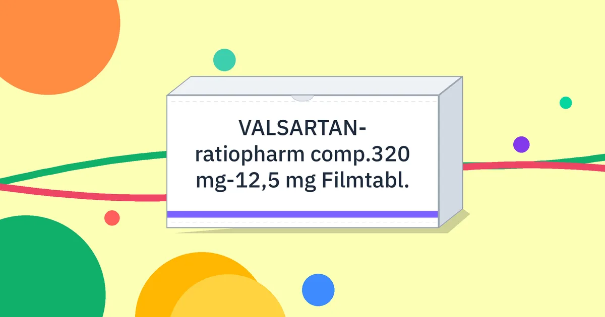 Symbolbild: Packung mit der Aufschrift VALSARTAN-ratiopharm comp.320 mg-12,5 mg Filmtabl. (PZN 06906753) – Verfügbarkeit und Bezug in Apotheken in Frankfurt am Main