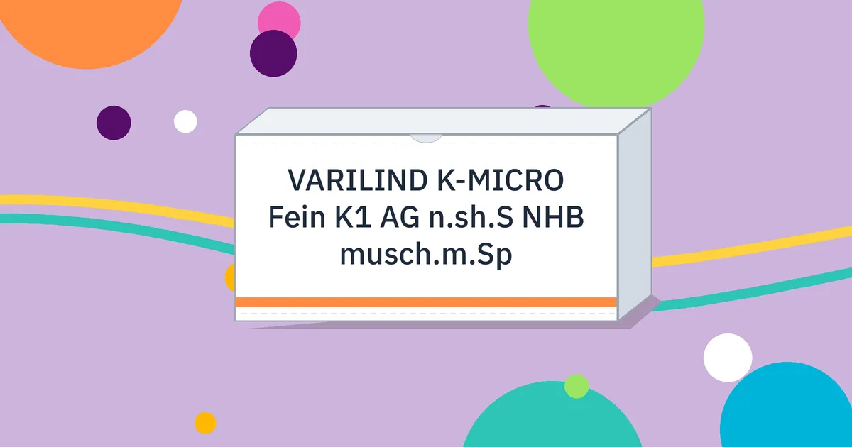 Symbolbild: Packung mit der Aufschrift VARILIND K-MICRO Fein K1 AG n.sh.S NHB musch.m.Sp (PZN 20618529) – Verfügbarkeit und Bezug in Apotheken in Frankfurt am Main