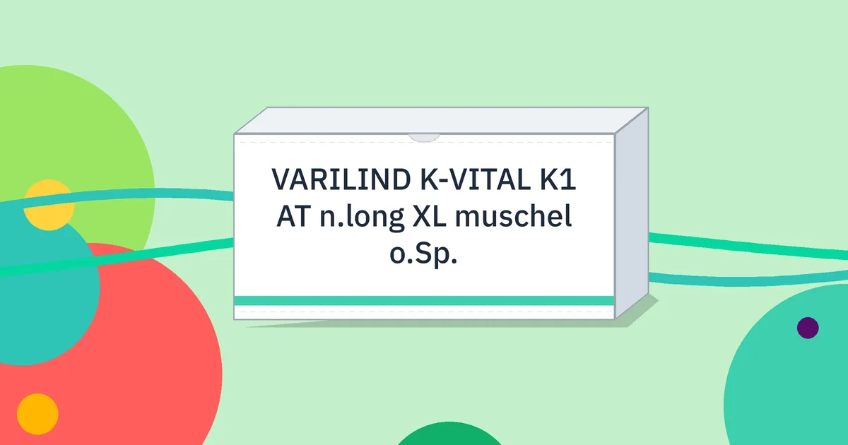 Symbolbild: Packung mit der Aufschrift VARILIND K-VITAL K1 AT n.long XL muschel o.Sp. (PZN 20560971) – Verfügbarkeit und Bezug in Apotheken in Frankfurt am Main