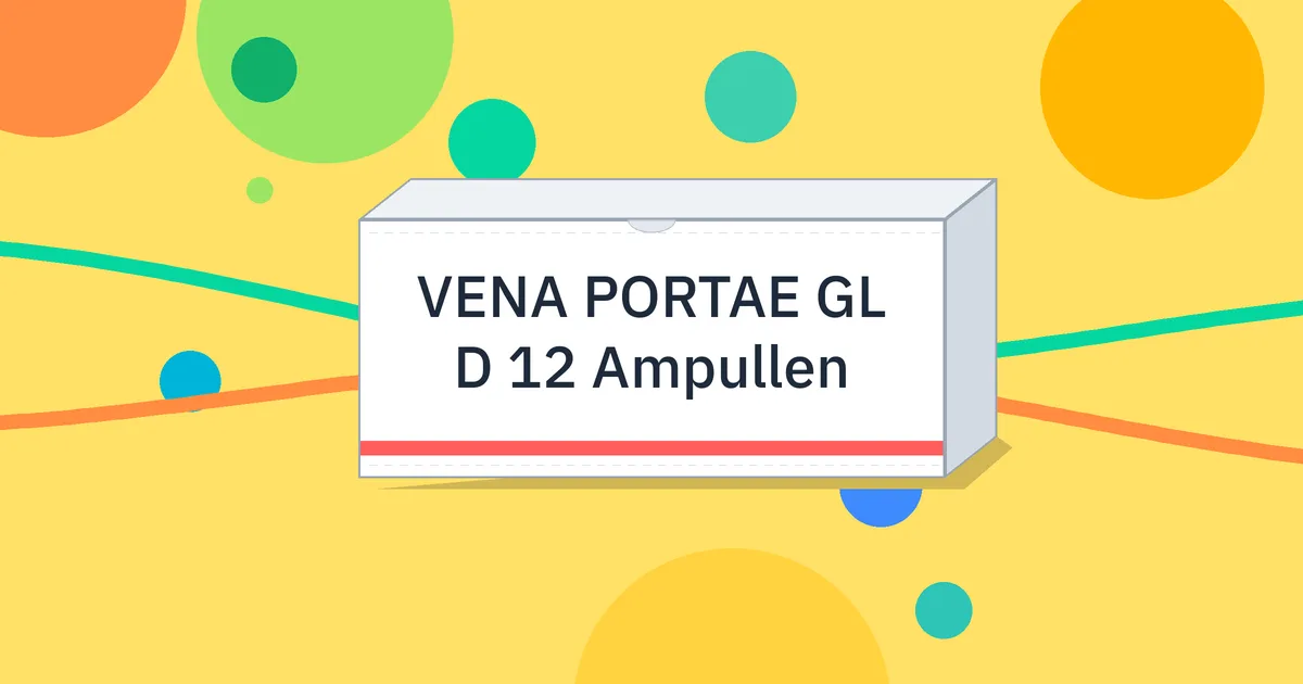 Symbolbild: Packung mit der Aufschrift VENA PORTAE GL D 12 Ampullen (PZN 03792088) – Verfügbarkeit und Bezug in Apotheken in Frankfurt am Main