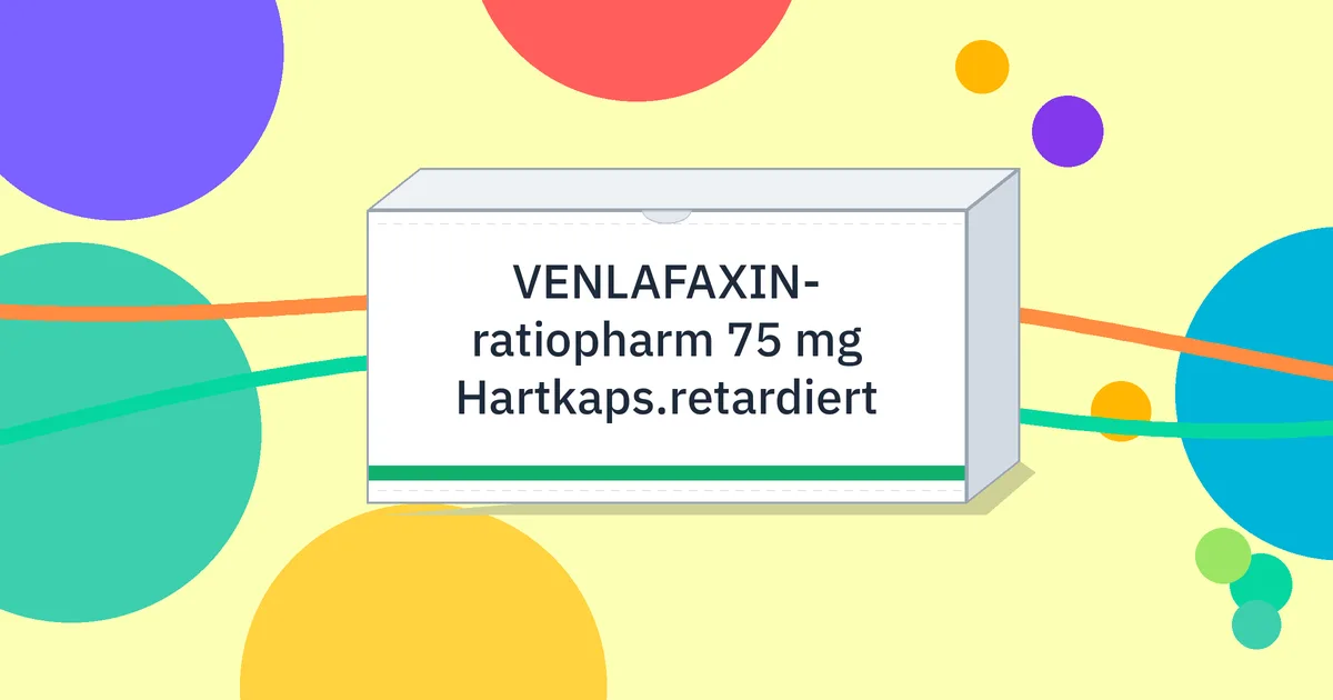 Symbolbild: Packung mit der Aufschrift VENLAFAXIN-ratiopharm 75 mg Hartkaps.retardiert (PZN 07022996) – Verfügbarkeit und Bezug in Apotheken in Frankfurt am Main