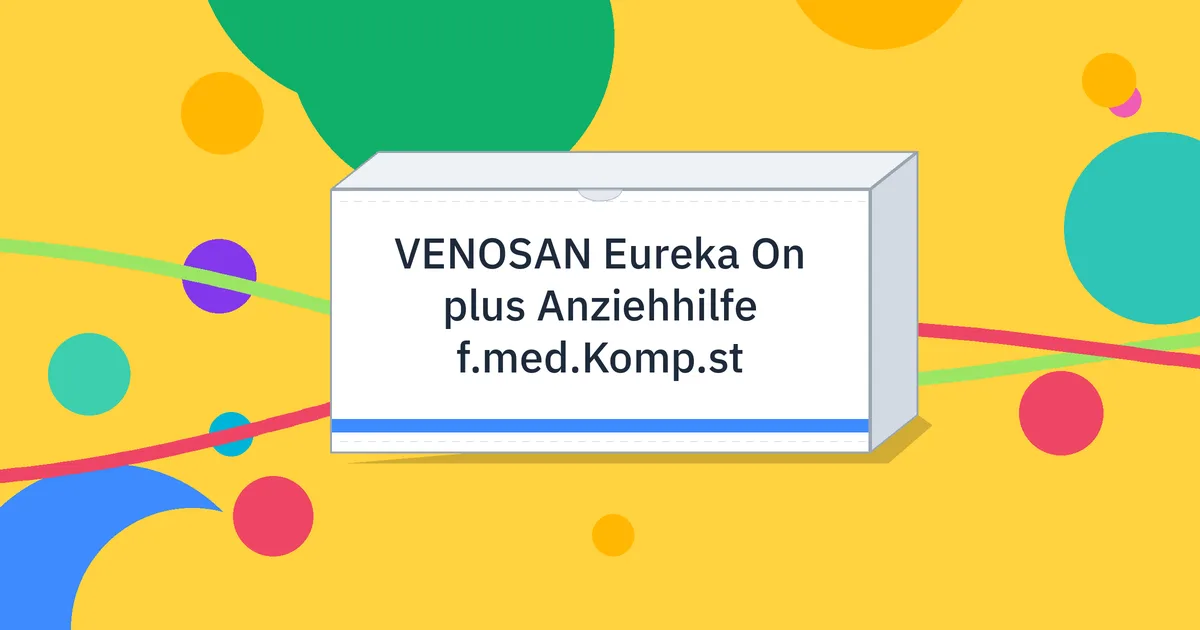Symbolbild: Packung mit der Aufschrift VENOSAN Eureka On plus Anziehhilfe f.med.Komp.st (PZN 17894237) – Verfügbarkeit und Bezug in Apotheken in Frankfurt am Main