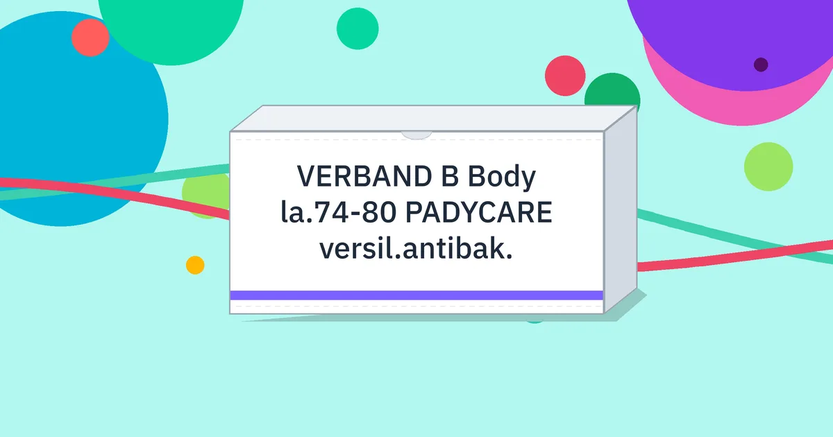Symbolbild: Packung mit der Aufschrift VERBAND B Body la.74-80 PADYCARE versil.antibak. (PZN 10938428) – Verfügbarkeit und Bezug in Apotheken in Frankfurt am Main