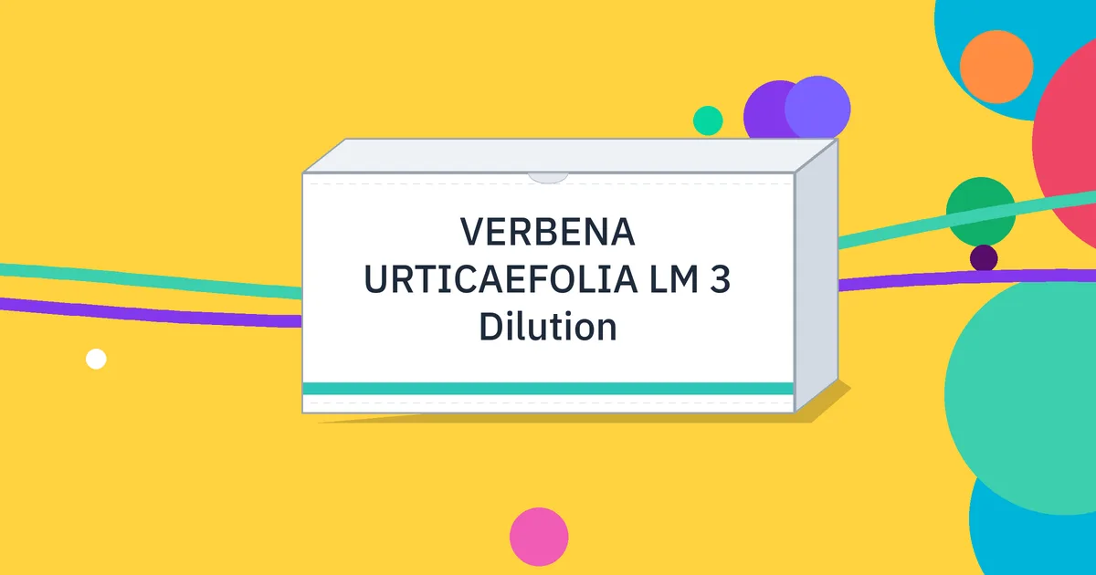 Symbolbild: Packung mit der Aufschrift VERBENA URTICAEFOLIA LM 3 Dilution (PZN 13267785) – Verfügbarkeit und Bezug in Apotheken in Frankfurt am Main