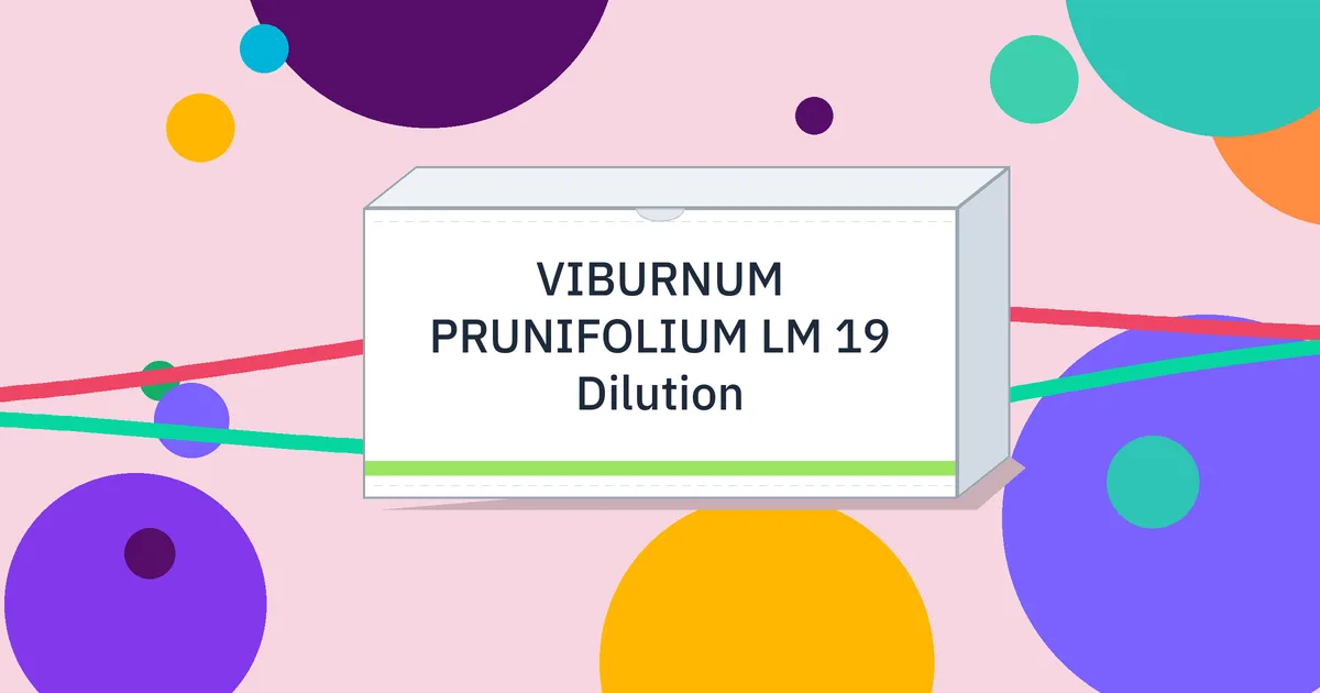 Symbolbild: Packung mit der Aufschrift VIBURNUM PRUNIFOLIUM LM 19 Dilution (PZN 13271924) – Verfügbarkeit und Bezug in Apotheken in Frankfurt am Main