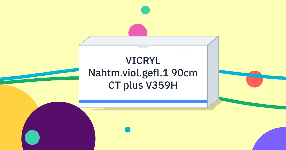 Symbolbild: Packung mit der Aufschrift VICRYL Nahtm.viol.gefl.1 90cm CT plus V359H (PZN 16393208) – Verfügbarkeit und Bezug in Apotheken in Frankfurt am Main