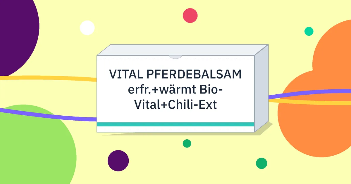 Symbolbild: Packung mit der Aufschrift VITAL PFERDEBALSAM erfr.+wärmt Bio-Vital+Chili-Ext (PZN 15422899) – Verfügbarkeit und Bezug in Apotheken in Frankfurt am Main